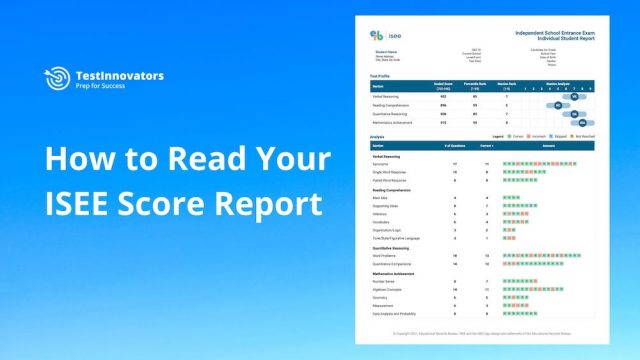 Interpreting Your ISEE Score Report - Test Innovators