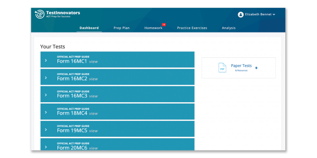 Scoring a Test Online - ACT Practice Test by Test Innovators